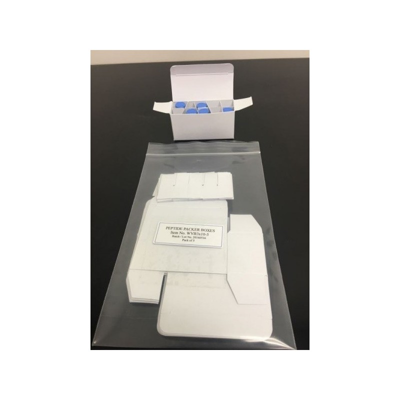PEPTIDE PACKER White Vial Boxes, for 10 x 3mL Vials, Pack of 5